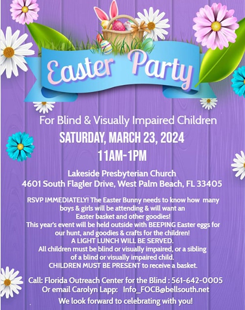 Easter Party for Blind & Visually Impaired Children - Florida Outreach ...